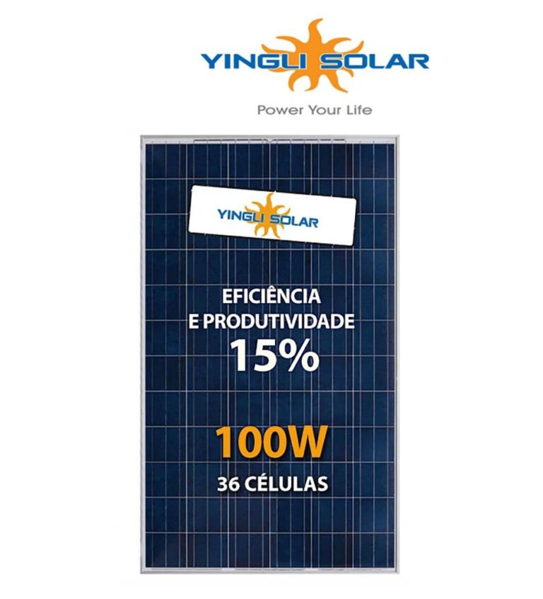 Módulo / painel / placa Solar Fotovoltaica 100w 12v Yingli ...