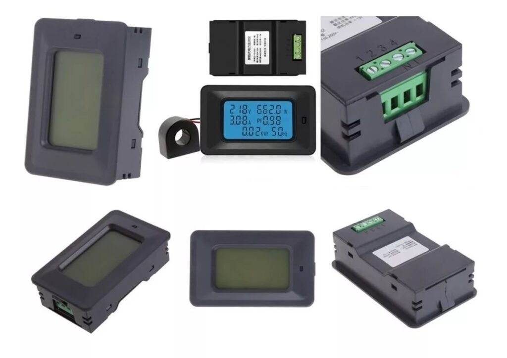 Wattimetro Voltimetro Amperimetro 6 em 1 multifuncional 80-260V 100A ...