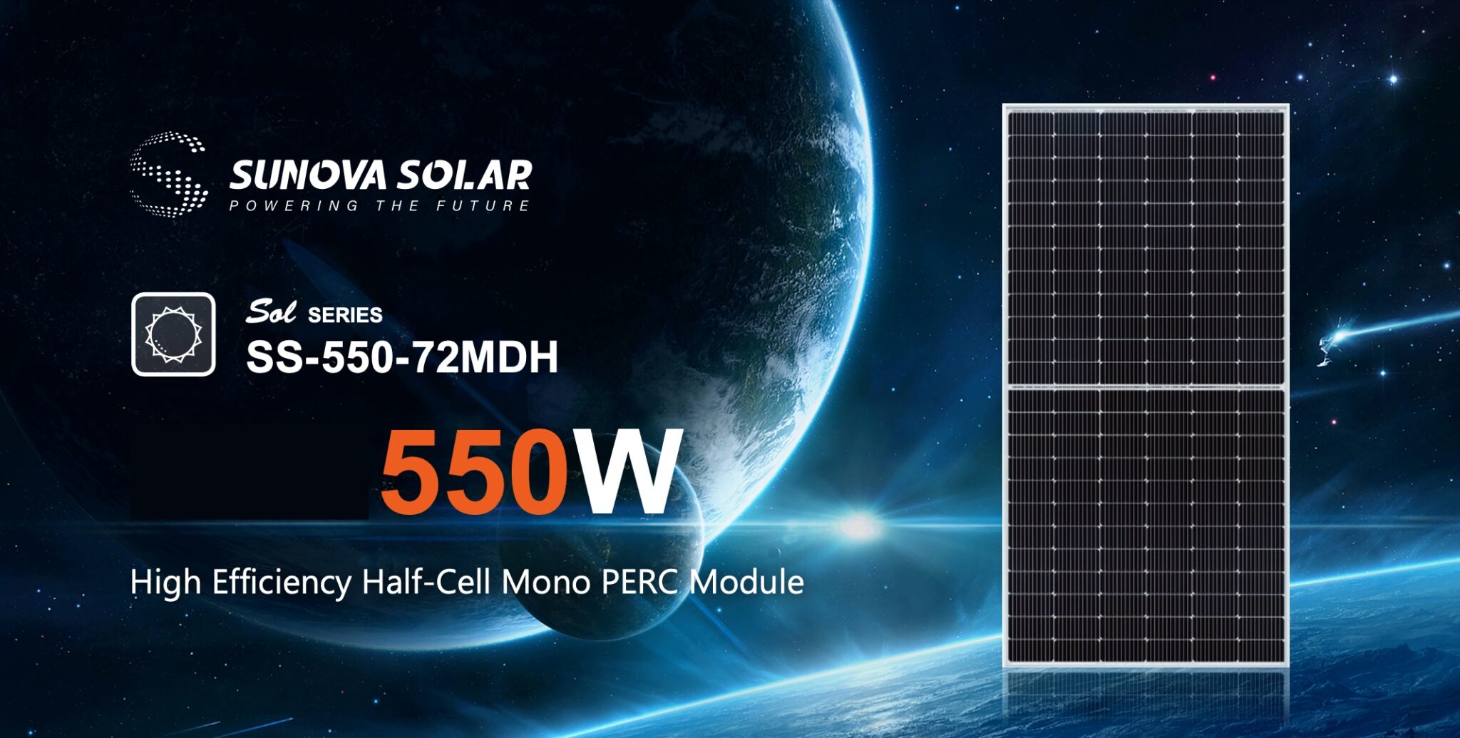 Módulo / painel / placa Solar Fotovoltaica SUNOVA 550w Monocristalino ...