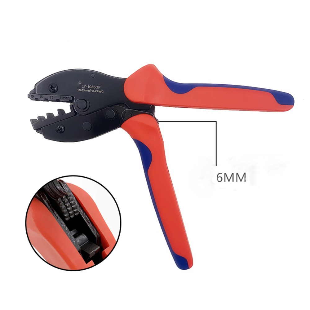 Alicate crimpador de terminal tubular ilhos de fio 10 a 35mm LY-1035GF ...