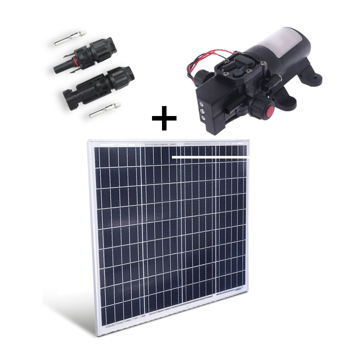 Kit Solar Bomba D'água 12v 110psi 300l/h com Painel Solar 60W ...