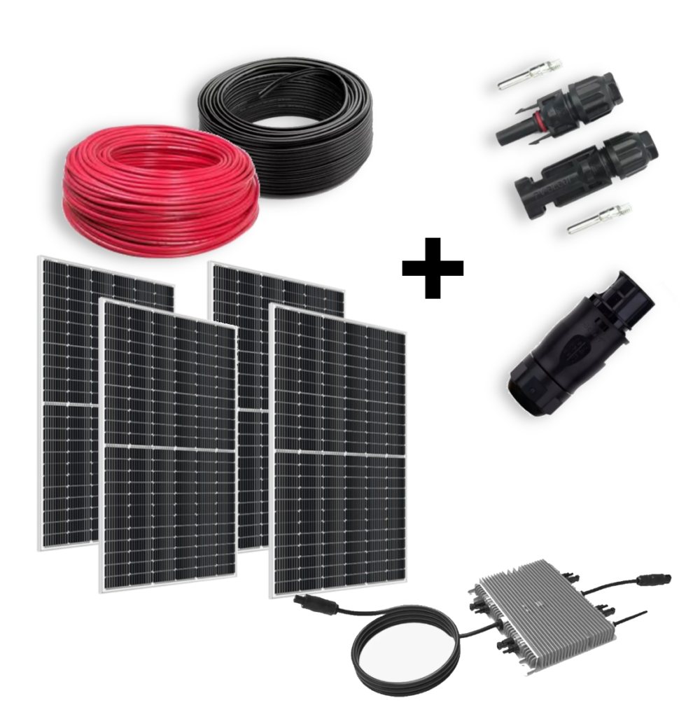 Kit Solar 4 Placas Fotovoltaico 550w + Micro Inversor 2000w - Nortesulshop