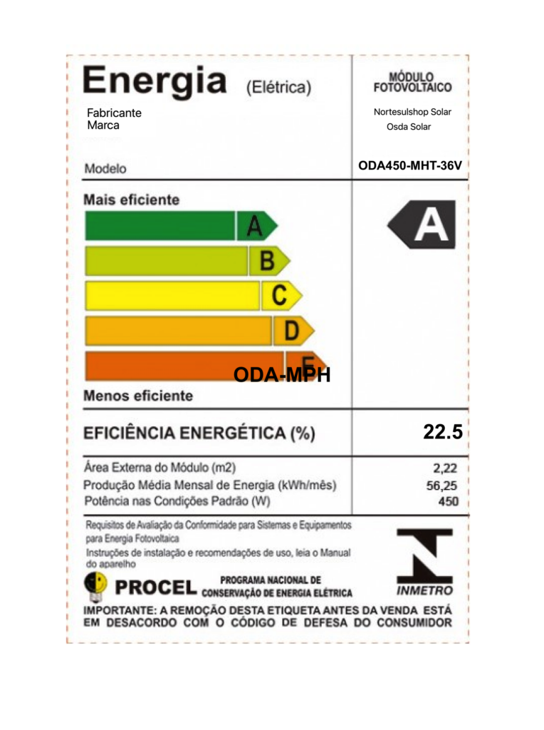 Painel Solar Fotovoltaica OSDA 450w Monocristalino Half Cell 22,5% ...