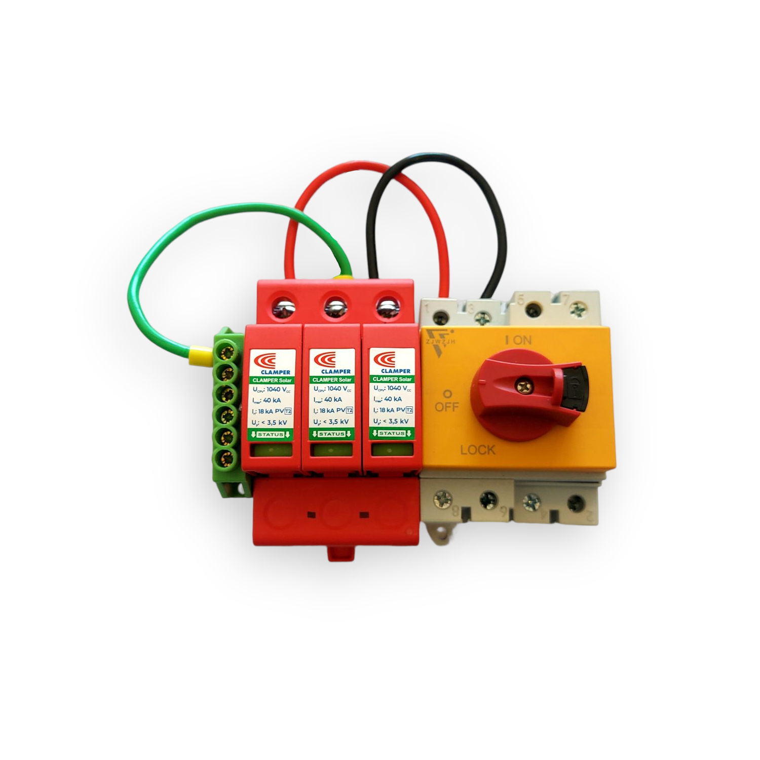 String Box CC 1E/1S Clamper 1040V 40kA 32A Sem Caixa de Dsjunto ...