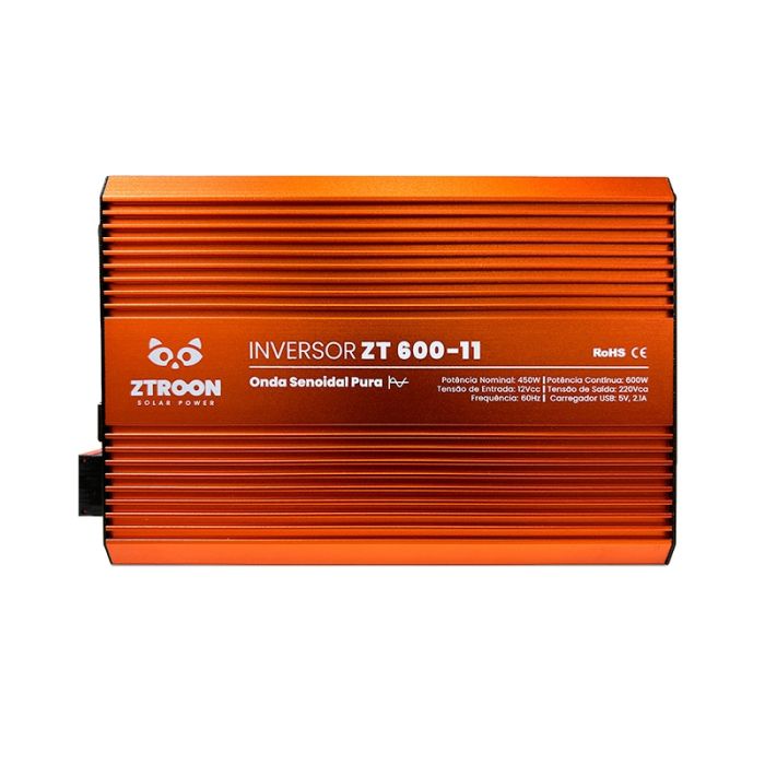 Inversor Solar Senoidal Pura ZTROON 600W 12V 127V - Nortesulshop